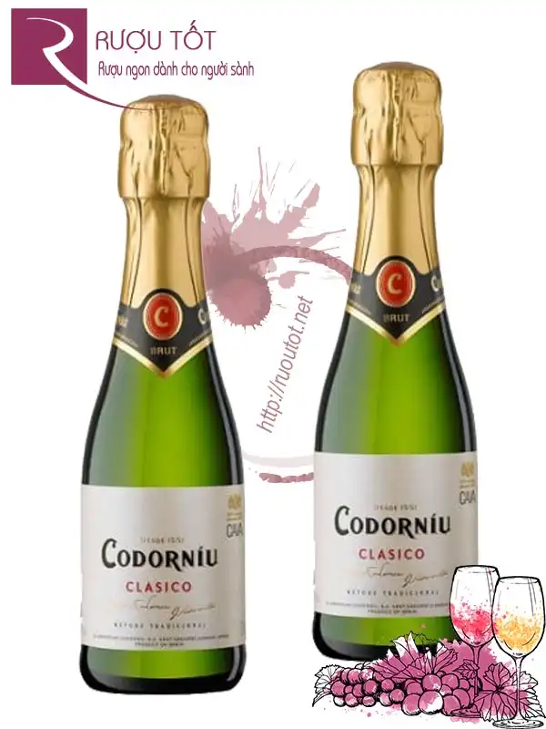 Rượu Codorniu Clasico Sparkling Brut DO Cava 20cl Chính Hãng