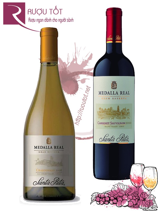 Giá sale: 330,000đ - Rượu vang Chile Santa Rita 120 (red – white) Hảo hạng